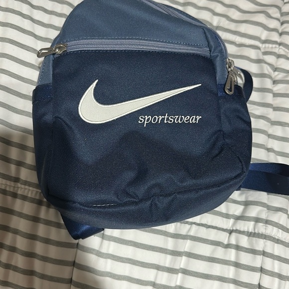 Nike | Bags | Nike Sportswear Futura Mini Blue Backpack Bag | Poshmark
